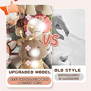 MOFGOE Pink Stuffed Animal Storage Tube, Transparent Toy Display Case, Large Storage Baskets for Kids Toys Room with LED String Light, Toy Storage for Room Decor,162cm