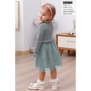 ALISISTER baby-girls Tutu Long Sleeve Fall Winter Sweater Dress, 06 Grey, 3-4T