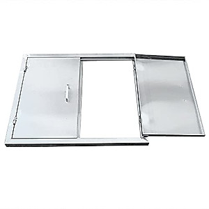 Outdoor Kitchen Door 28"x24" BBQ Double Doors Outdoor Oven Kitchen Stainless Steel Access Door