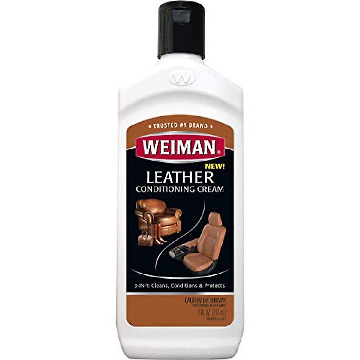 Weiman 3 in 1 Deep Leather Cleaner & Conditioner Cream - Restores Leather Surfaces - Use on Leather Furniture, Car Seats, Shoes, Bags, Jackets, Saddles
