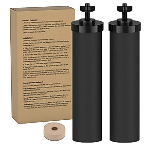 DEW FILTERS UK | BB9-2 Black Water Filter Purification Compatible Elements | PLUS PRIMER BUTTON | Traveler, Nomad, King, Big Series & Doulton Super Sterasyl | Gravity Purifier Filters