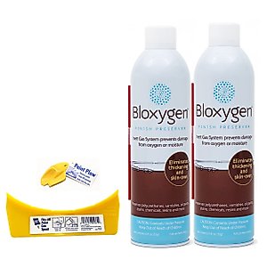 Bloxygen Preserver with Plow and Spout, 2 Cans 0.41 oz. of 100% Natural Argon Gas, Inert Gas Can Preservation System for Paint/Auto Chemicals/Varnish/Food & Wine Preserver, Home Improvement