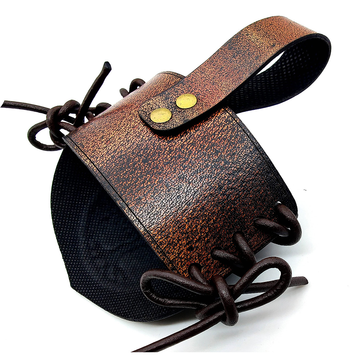 5MoonSun5's Medieval Viking Leather Belt Attachment Genuine Leather Hanger/Holster/Holder for 12" to 16'' Viking Drinking Horn Handcrafted Accessory securely attaching it to your belt, bag,or backpack