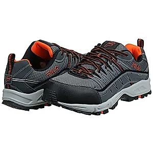 Fila mens Memory at Peak Composite Toe Trail Running Food Service Shoe, Castlerock/Black/Vibrant Orange, 10.5 US
