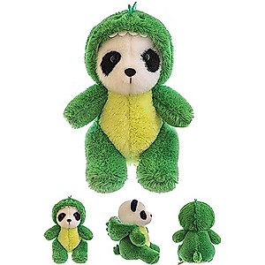 CASAGOOD Cute Stuffed Panda Animal Cosplay as Dinosaur Plush Toys Soft Panda Toy in Dinosaur Costume Great Panda Plushies Gift for Kids and Lovers,12 Inch