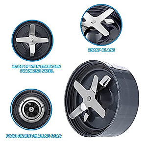Replacement Extractor Blade, Fit for NutriBullet 600w / 900w Pro Extractor Blade Series, With One Extra Silicone Rubber Gaskets Seal O-Ring NutriBullet Blender Blade Replacement Parts