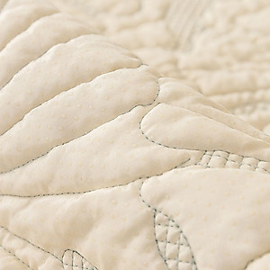 Huierxun Solid Color Leaves Sofa Cover Cotton Quilted Couch Cover Anti-Slip Sectional Couch Covers Sofa Slipcover for Dogs Cats Pet Love Seat Recliner Armrest Backrest Cover (Blue,28''x28'')