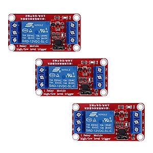 Excelity 3-Packs Single-Channel DC 12V Relay Module with Optocoupler for DSP AVR PIC ARM Development