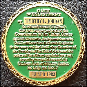 Challenge Coin-US Army Oath of Enlistment Engraved with Name and Date of Oath
