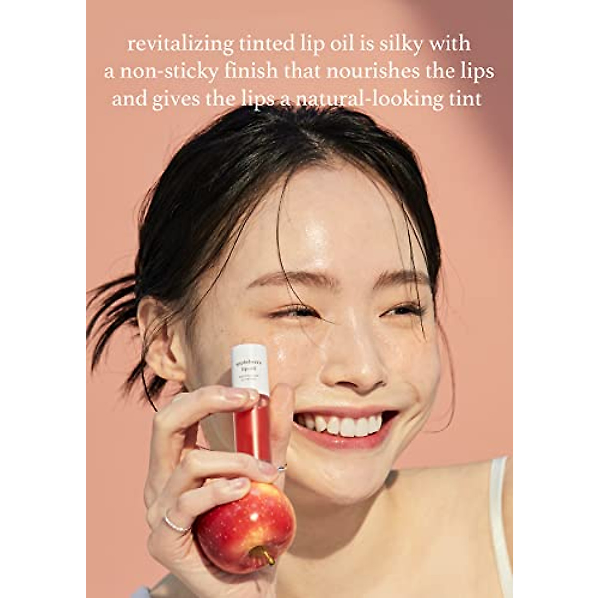 Nooni Korean Lip Oil - Appleberry | Gift, Moisturizing, Revitalizing, and Tinting for Dry Lips with Raspberry Fruit Extract, 0.12 Fl Oz