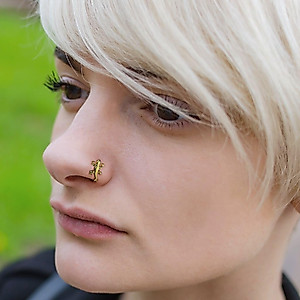 Covet Jewelry Gecko Nose Crawler 316L Surgical Steel Nose Bone Stud Ring