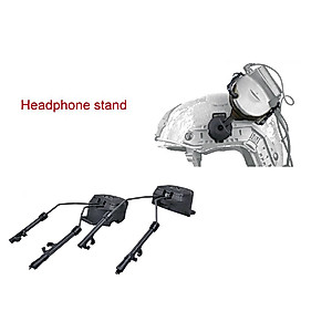 1Pair Headset Helmet Adapter, ARC Rail Adaptor Suspension Headphones Bracket Hunting Earmuffs Support Left & Right Side Attachments Only for comtac2 Series Headphones (Black) Walker Razor Helmet