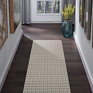 Shape28 Runner Mat Ultra-Thin Kitchen Rug with Non Slip Rubber Backing 60x23” Color Latte 5C