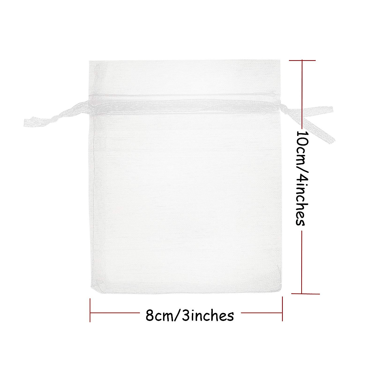 Volanic 100PCS 3X4 Inch Sheer Drawstring Organza Gift Bag Jewelry Pouch Party Wedding Favor Candy Bags Christmas