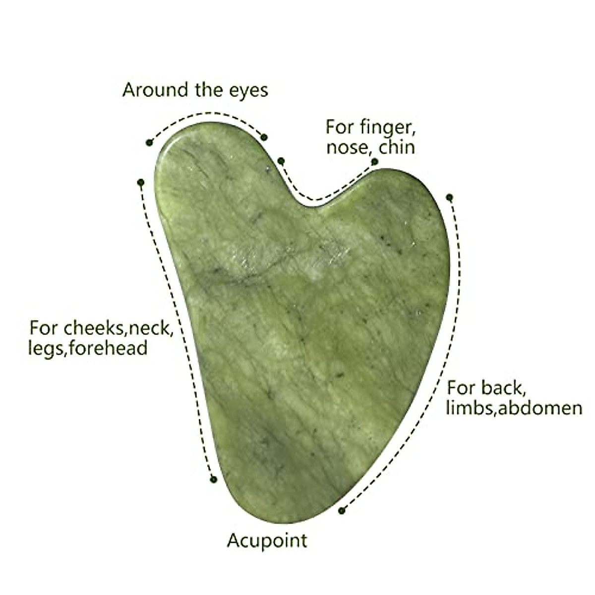 Gua Sha, Gua Sha Facial Tool, Guasha Tool for Face, Guasha Natural Jade Stone Light Green