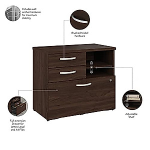 Bush Business Furniture Hybrid Office-Furniture, Black Walnut
