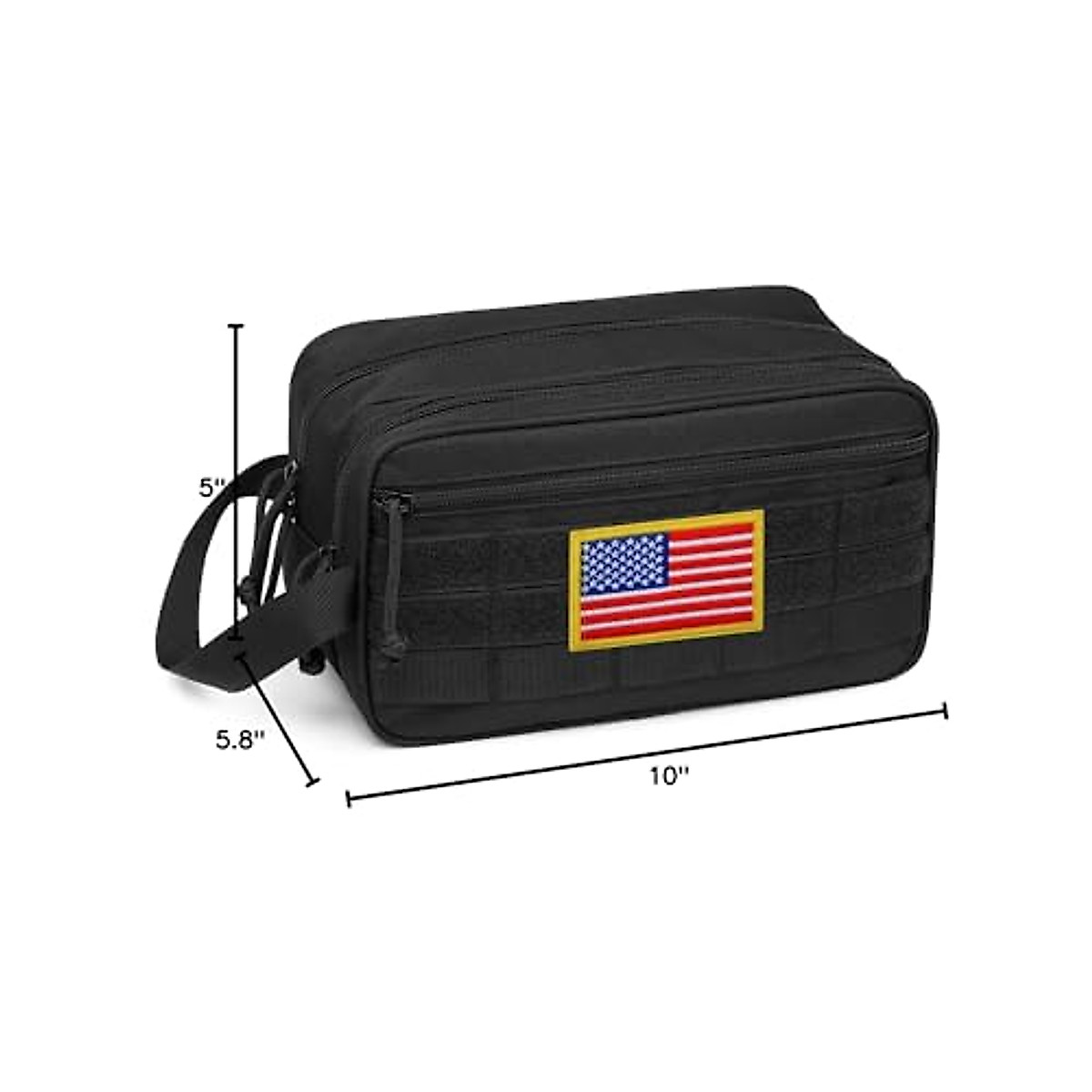 TACTICISM Toiletry Bag for Men - Dry Wet Separate Travel Toiletry Bag, Tactical Molle Dopp Kit for Men with Large Capacity, Water-Resistant Shaving Bag for Adult Women for Travel, Black