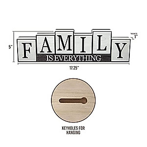 Hanging or Standing Family is Everything Wall Sign or Shelf Sign - Family Sign, Family Signs for Home Decor Wall, Family Decor, Christian Family Wall Decor for Living Room, Family Wall Art - White