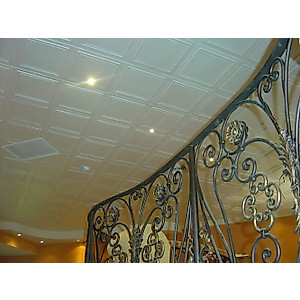 Euro-Deco Stratford R24W Foam Glue Up 20x20 Decorative Ceiling Tiles (21.12 s/f) Pack of 8 PCS, White