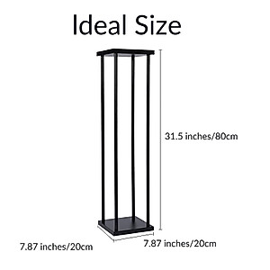 simprefine 2 Pcs 32 Inches Matte Black Wedding Column Decorative Flower Stand Tabletop Centerpiece for Engagement Bridal Shower Event Party Decoration