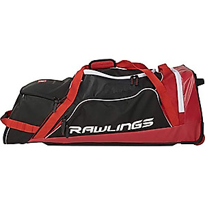 Rawlings | R1502 Wheeled Catcher's Bag | Baseball/Softball | Scarlet