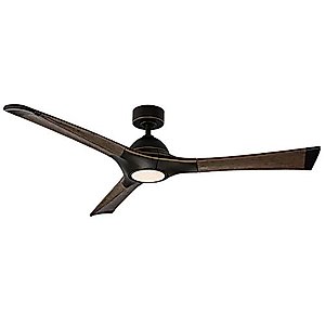 Modern Forms FR-W1814-60L-BZ/DW Woody 60 Inch Indoor/Outdoor Smart Fan with Six Speed DC Motor and LED Light in Oil Rubbed Bronze Finish Works with Nest, Ecobee, Google Home and iOS/Android App,
