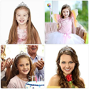 Sibba Princess Crown Tiara Girls Headband Hair Hoop Tiara Rhinestone Crystal Pearl Tiara Tiara Head Crown for Women Girls Wedding Prom Party Costume Christmas Gifts, One Size, Alloy, No Gemstone