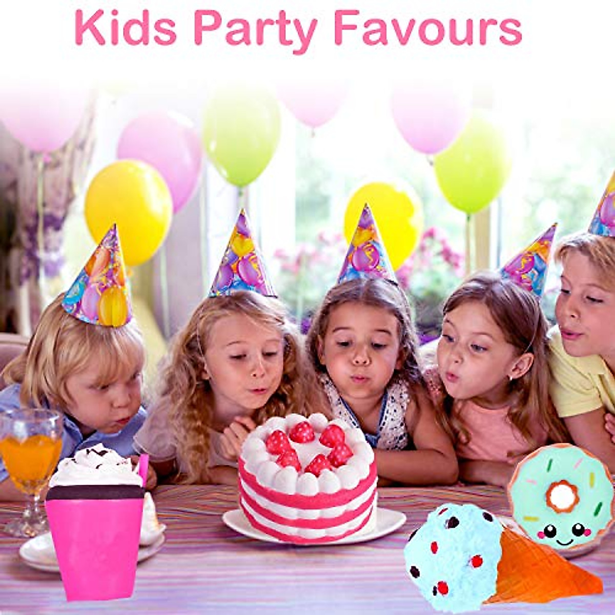 DIY Dessert Paint Your Own Squishies Kit for Kids, Slow Rise Squishies Top Christmas Arts and Crafts Toy for Girl & Boys,Ice Cream Food Squishies Blank White Squishys Creamy Scented Stress Relief Toy