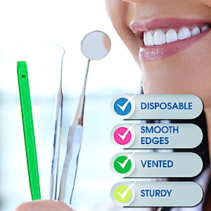 High Volume Evacuator HVE Tips - 100 HVE Suction Tips Dental Disposable - Vented Evacuation Aspirator Tips with Smooth Edges (Rainbow Assorted - 100 Pack) by PlastCare USA