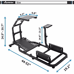 Anman Racing Simulator Mount fit for PC PS4 XBOX ONE Racing Wheel Stand Video Game for Logitech G25/27 G29 G920/923 Fanatec Thrustmaster T500RS T300RS, NOT Include Wheel Shifter Pedals