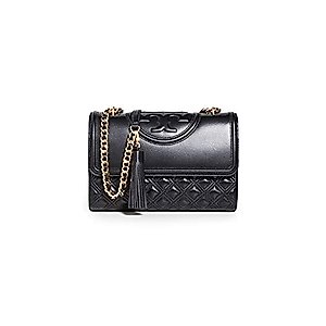 Tory Burch Women's Fleming Convertible Shoulder Bag, Black, One Size