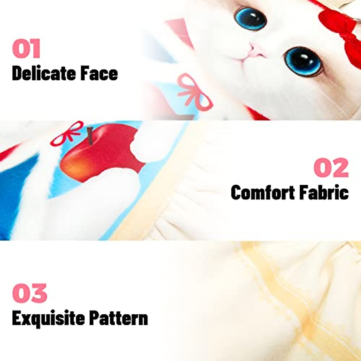 PAT JUUMG Cute Princess Cat Hand Towels for Bathroom Kitchen,Cat Home Decor Towel Hanging Face Towels Absorbent Soft,Funny Cat Gifts for Cat Lovers Gifts for Women,Christmas/Housewarming Gift