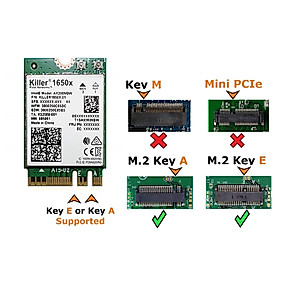 HighZer0 Electronics AX1650x Killer Series WiFi 6 Upgrade | Gaming WiFi Adapter | M.2 WiFi Card for PC | 2.4 Gbps WiFi for PC | Supports Bluetooth 5.2 & Intel, AMD, Windows 10+, Linux (AX1650x)