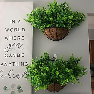 THE BLOOM TIMES Artificial Boxwood (Pack of 6), Artificial Greenery Stems Fake Outdoor Plants UV Resistant for Farmhouse Home Garden Wedding Indoor Outside Decor in Bulk Wholesale