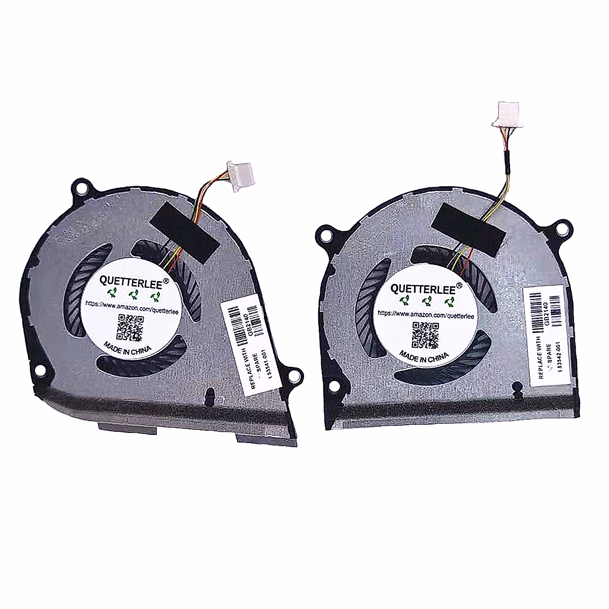 QUETTERLEE Replacement New Laptop CPU and GPU Cooling Fan for HP Envy 15-DS 15-DR 15M-DS 15M-DS0011DX 15-DS0013NR 15-DS0003CA 15-DS0013CA TPN-W142 TPN-W143 Series L53542-001 L53541-001 Fan