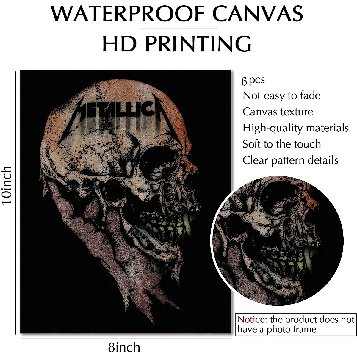 Audiovisual Metal-a Posters - Six 8 * 10 Inch Frameless Canvas Posters - Rock Posters - Vintage Band Posters - Music Posters - Rock Posters - Band Posters - Men Women Teen Boys - Fan Music Lovers
