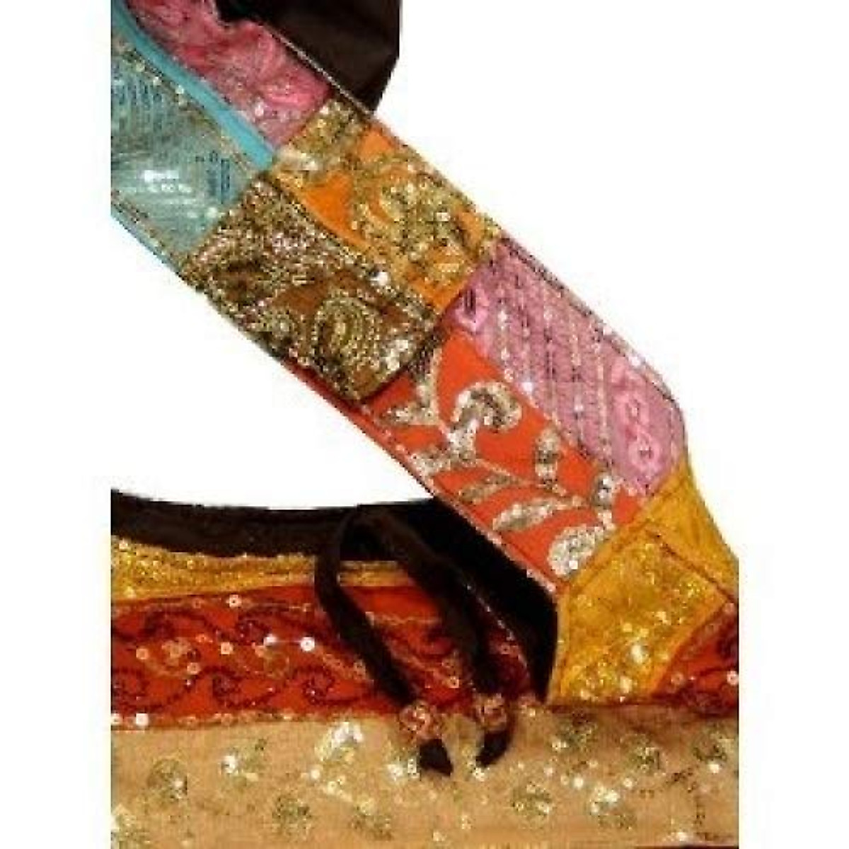 Silk Sari Sequined Beaded Hippie Hobo Sling Crossbody Messanger Patch Bag India