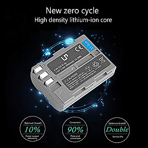 EN-EL3e Battery Charger Pack, LP Replacement for Nikon EN EL3e, EL3, EL3a, MH-18, MH-18a, MH-19, Compatible with Nikon D700, D300s, D300, D200, D100, D90, D80, D70s, D70, D50, MB-D200, MB-D10 & More