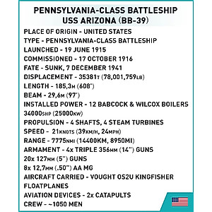 COBI Historical Collection WWII USS Arizona (BB-39)