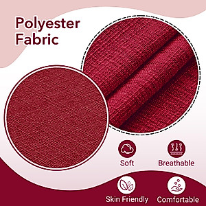 downluxe Indoor Chair Cushions for Dining Chairs, Soft and Comfortable Textured Memory Foam Kitchen Chair Pads with Ties and Non-Slip Backing, 16" x 16" x 2", Red, 4 Pack