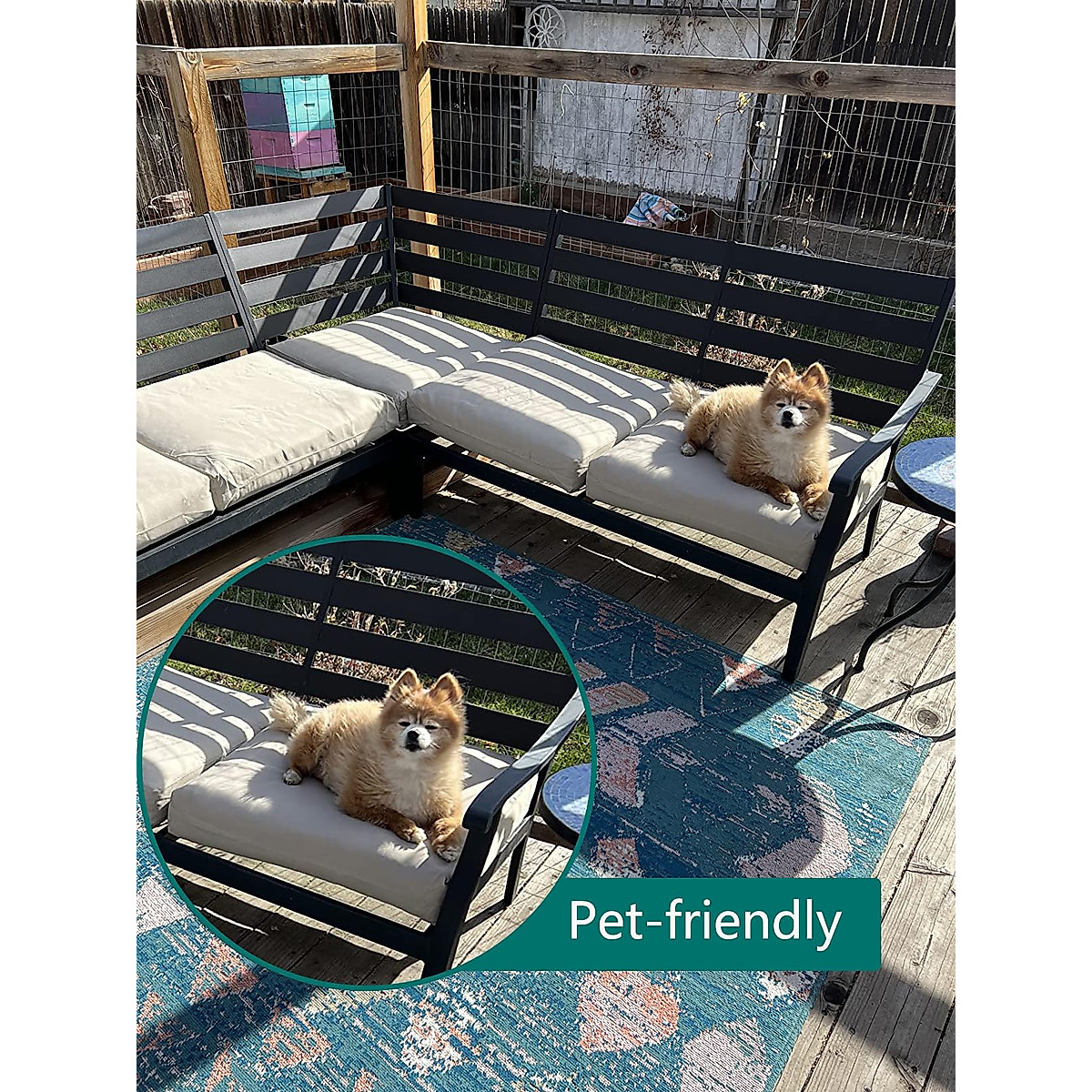 Sqodok Patio Cushion Covers 24x24 Waterproof Outdoor Cushion Covers for Patio Furniture 4Pack Patio Cushion Slicovers Replacement Outdoor Seat Cushion Slip Cover for Wicker Chair, Tan