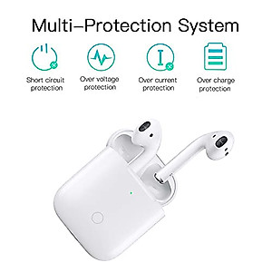 Newest Replacement Charging Case Compatible with AirPods 1 2, Charging Case for Airpod 1st/2nd Generation Only with Bluetooth Pairing Sync Button Without Earbuds (White)