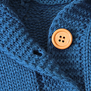 DovFanny Newborn Baby Knitted Sweater Romper Jumpsuit Girls Boys Baby Clothes Unisex Long Sleeve Bodysuit Snowsuit（Blue,3-6M）