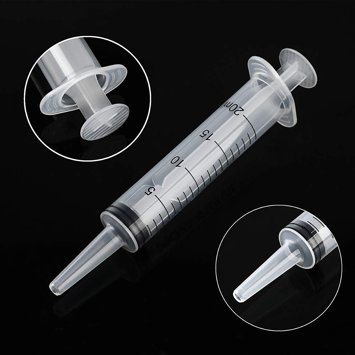 5 Pack 20 ml Large Plastic Syringe, Oil or Glue Applicator, No Needle, for Scientific Labs and Dispensing Multiple Uses Syringes Tools, for Refilling and Measuring Liquids Feeding Pets