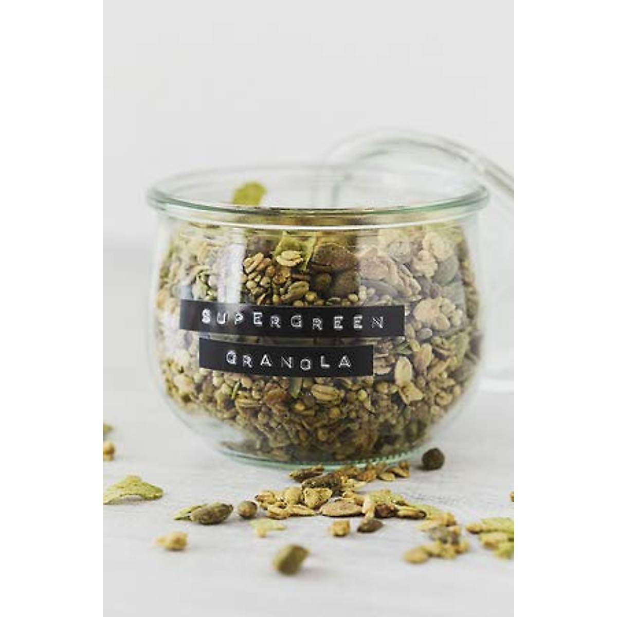 Weck Tulip Jars 744-19.6 fl. oz Food Storage Containers With Lids Airtight, Canning Jars, Spice Jars, Cereal Container and Sourdough Starter Jars - 2 Pack of 1/2 L Tulip Shape Glass Jars