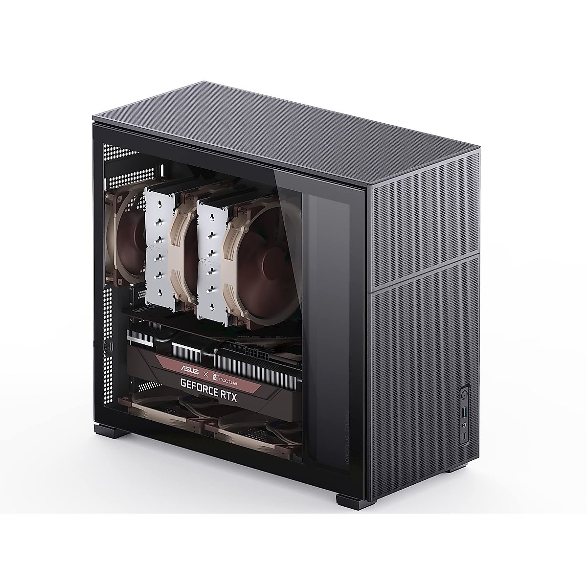 JONSBO D41 MESH Black ATX Computer Case, ATX/M-ATX Mainboard/Support RTX 4090(335-400mm) GPU 360/280AIO,Power ATX/SFX: 100mm-220mm Multiple Tool-Free Design, Black