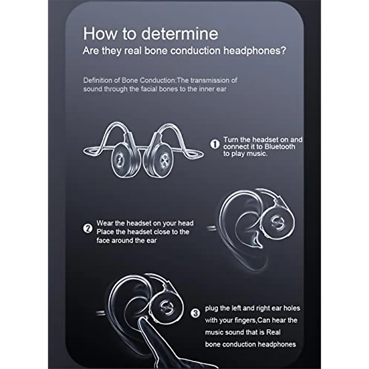 YODZ Bone Conduction Sports Gaming Headset Bluetooth 5.0 Wireless Stereo Open-Ear Headphones with Noise-Canceling Boom Microphone, for Running Hiking Home Office Conference Calls,Black