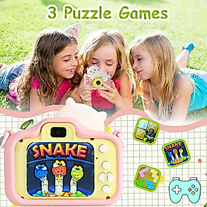 Uomrud Kids Camera for Girls Boys,Camera for Kids 64GB Card,Christmas Birthday Gifts Ideas Selfie Digital Camera for Toddler for 3 4 5 6 7 8 9 10 Years Old,1080P HD Video 4800W Pixe