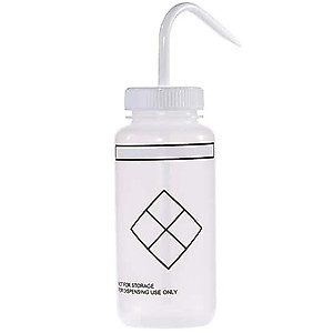 Cole-Parmer Essentials Safety Wash Bottle, LDPE, Vented, Self-Labeling, 500mL (16oz); 6/PK