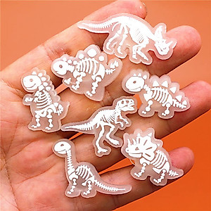 pequano 14 PCS luminous Dinosaur Shoe Charms Decoration, PVC Pins Decoration for Shoes Bracelets Dinosaurs Themed Party Favor